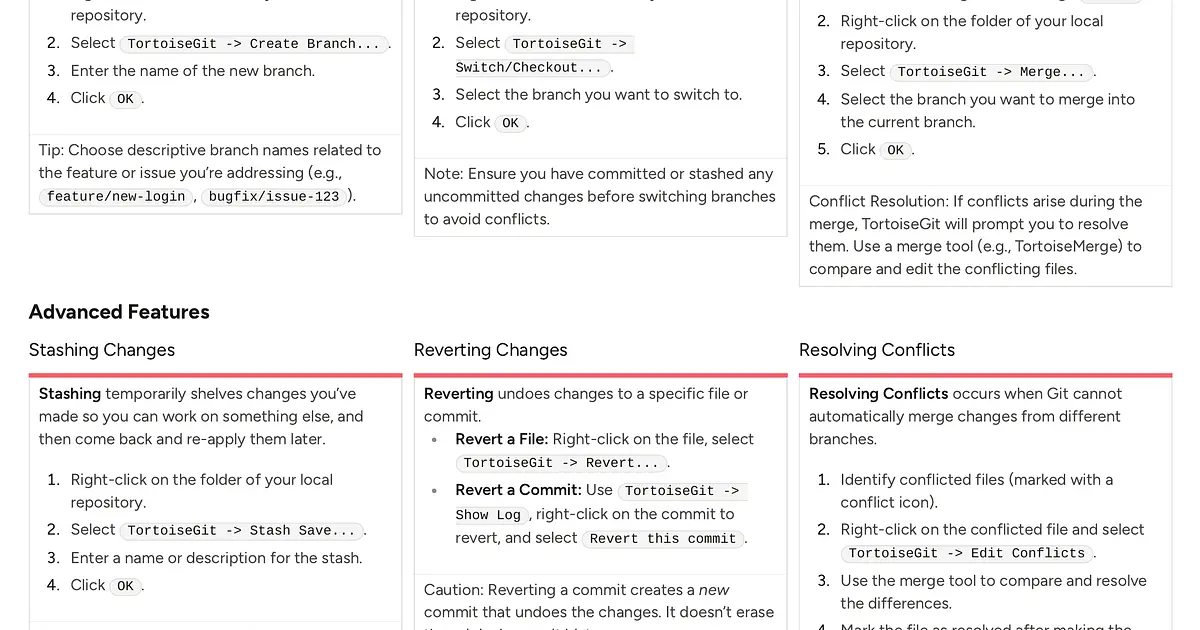 TortoiseGit Cheat Sheet Cheatsheet | Cheat Sheets Hero