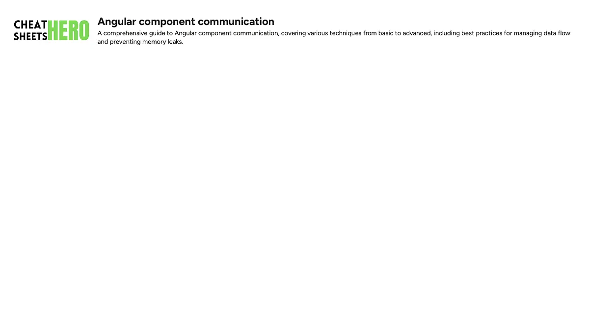 Angular component communication Cheatsheet by | Cheat Sheets Hero